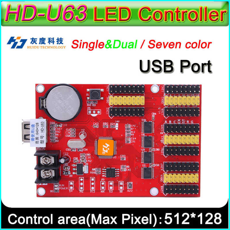 Hd-U63 LED Display Controller, Single&Double Color P6 P10 LED Sign ...
