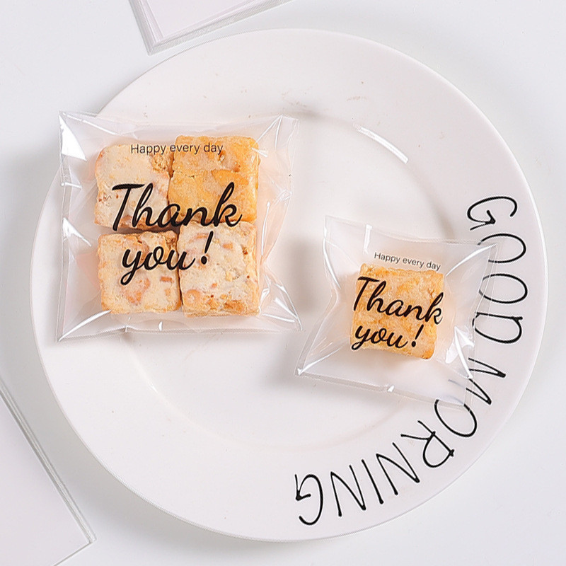 100 Pcs Portable Candy Packaging Thank You Present Pocket Plastic ...