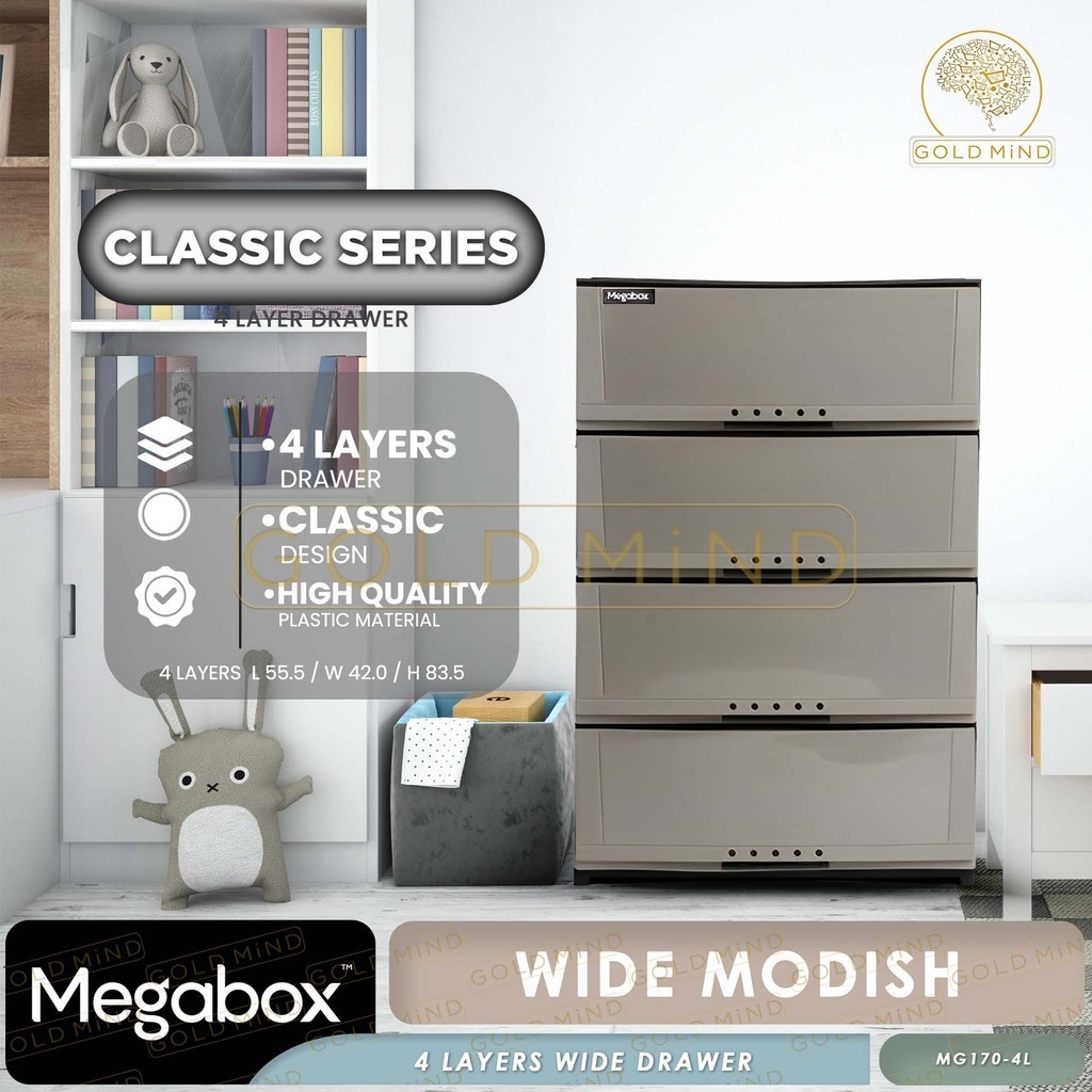 Megabox Plastic Wide Drawer Rattan Finish ( 4 & 5 Layers Boho / Classic ...
