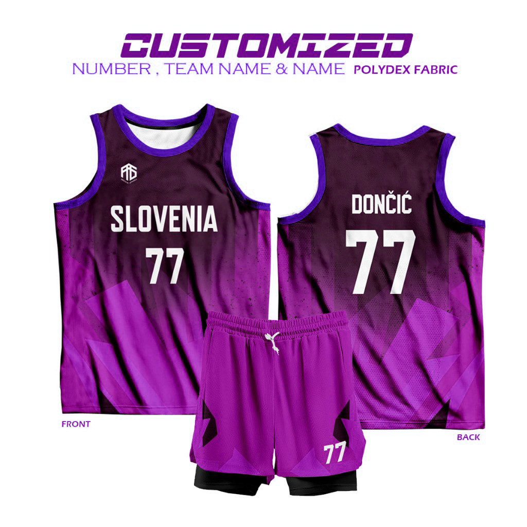 SLOVENIA LUKA DONCIC basketball sando and short set customized full ...