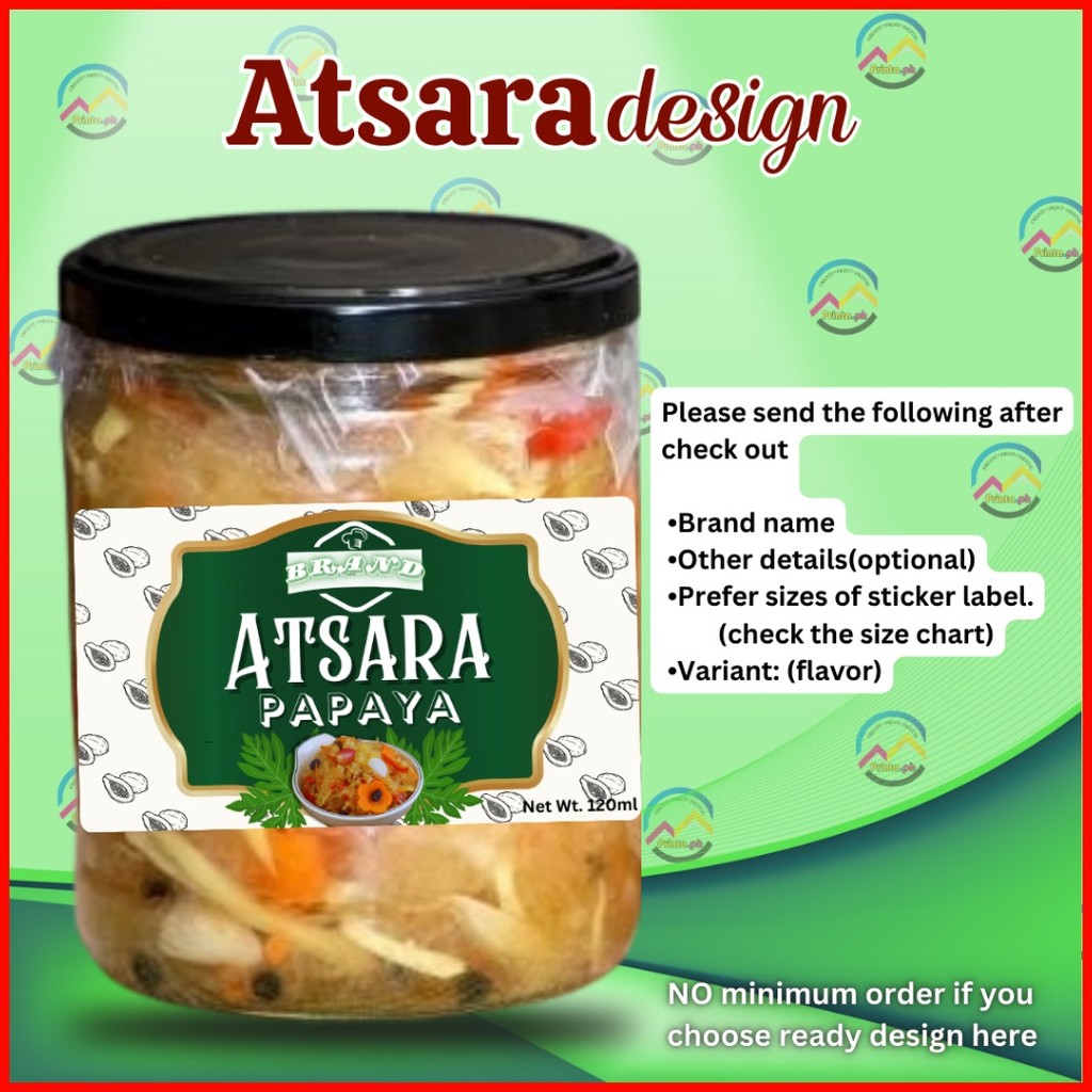 Atsara - Sticker Label for your Business with Logo ( Glossy & Waterproof Print ) | Shopee ...