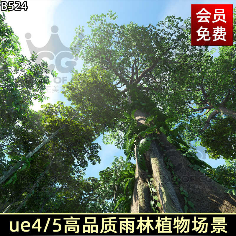 UE4 Unreal 5 Natural Rainforest Trees Plants Environment 4k Texture ...