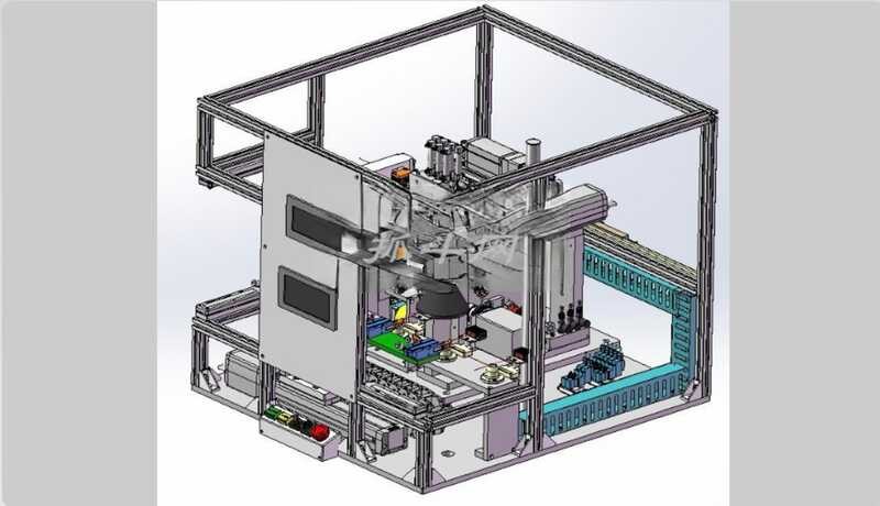 Automatic QR code pasting machine 3D drawing printing SW model CAD ...