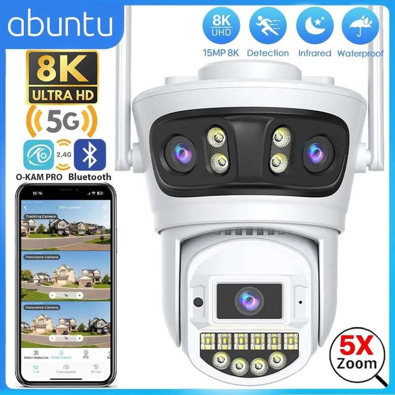 8K 15Mp HD Surveillance Sa Labas Lens Tatlong Screen Security IP Lalaki ...