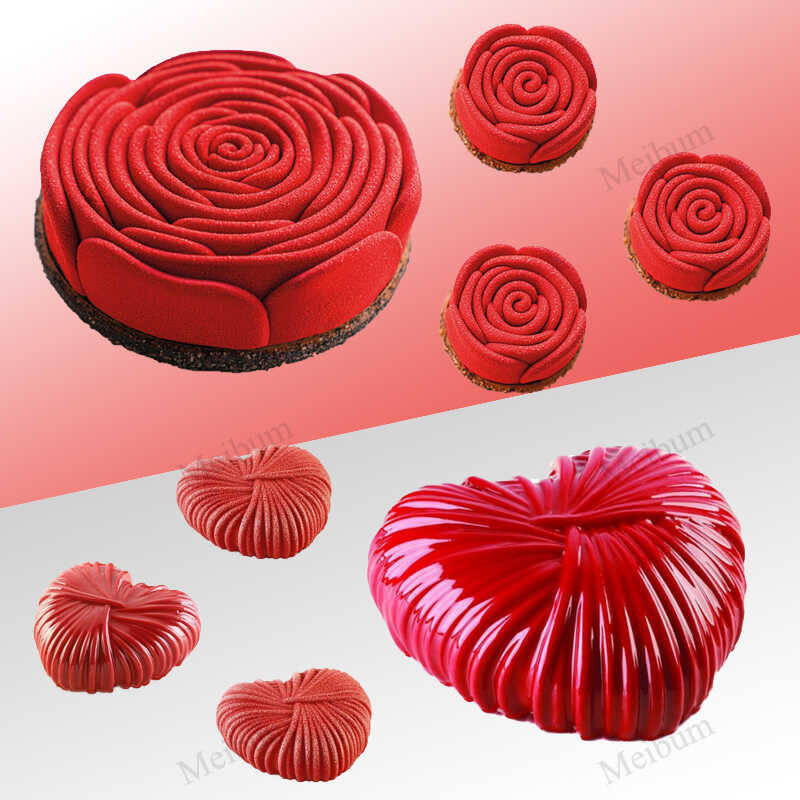 Ibang-iba pang hugis ng Meibum 1/6 Cavity Silicone Cake Molds Mouse ...