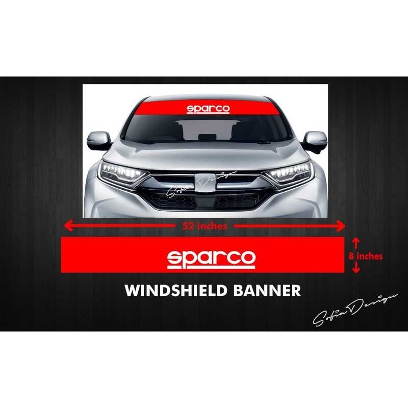 §≌ Car Front Windshield Banner Decal Sticker / SPARCO / Hine Cut Vinyl ...