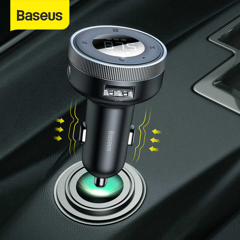 Baseus Car Charger LED FM Transmitter Modulator Car Wireless Bluetooth ...