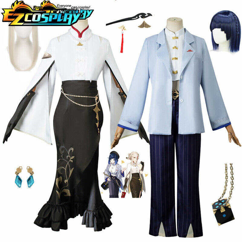 Genshin Impact Ningguang Yelan Pizza Hut Cosplay Costume Wig Cosplay