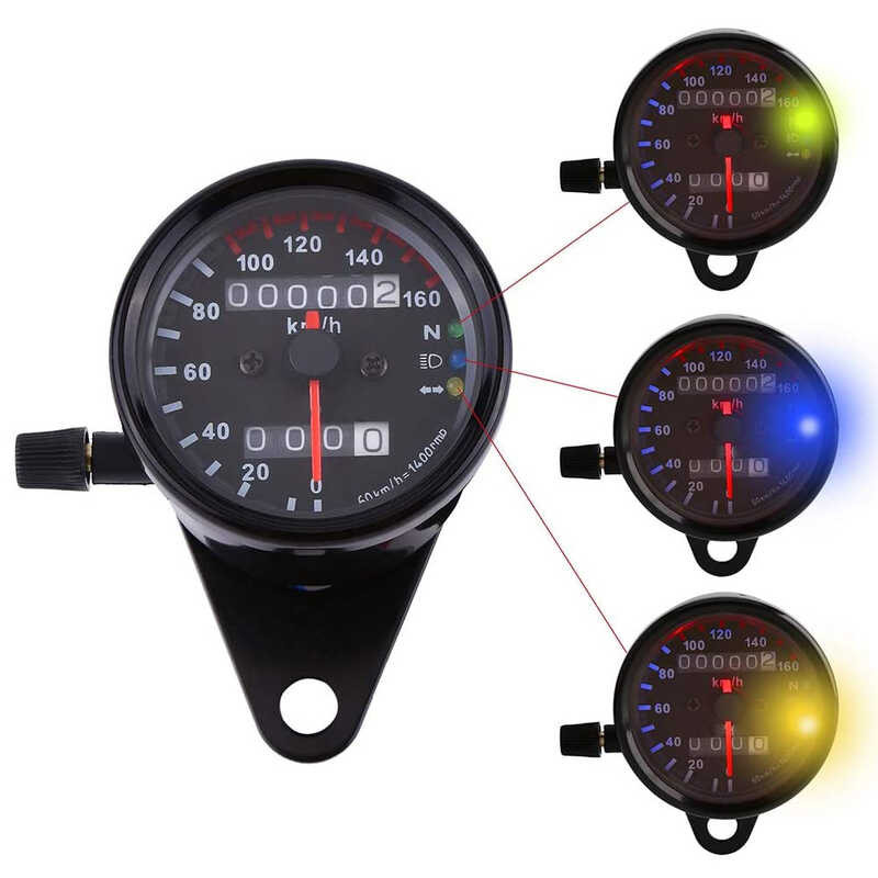 Universal Motorcycle Vintage Speedometer Odometer Gauge 0-160km/h Motor ...