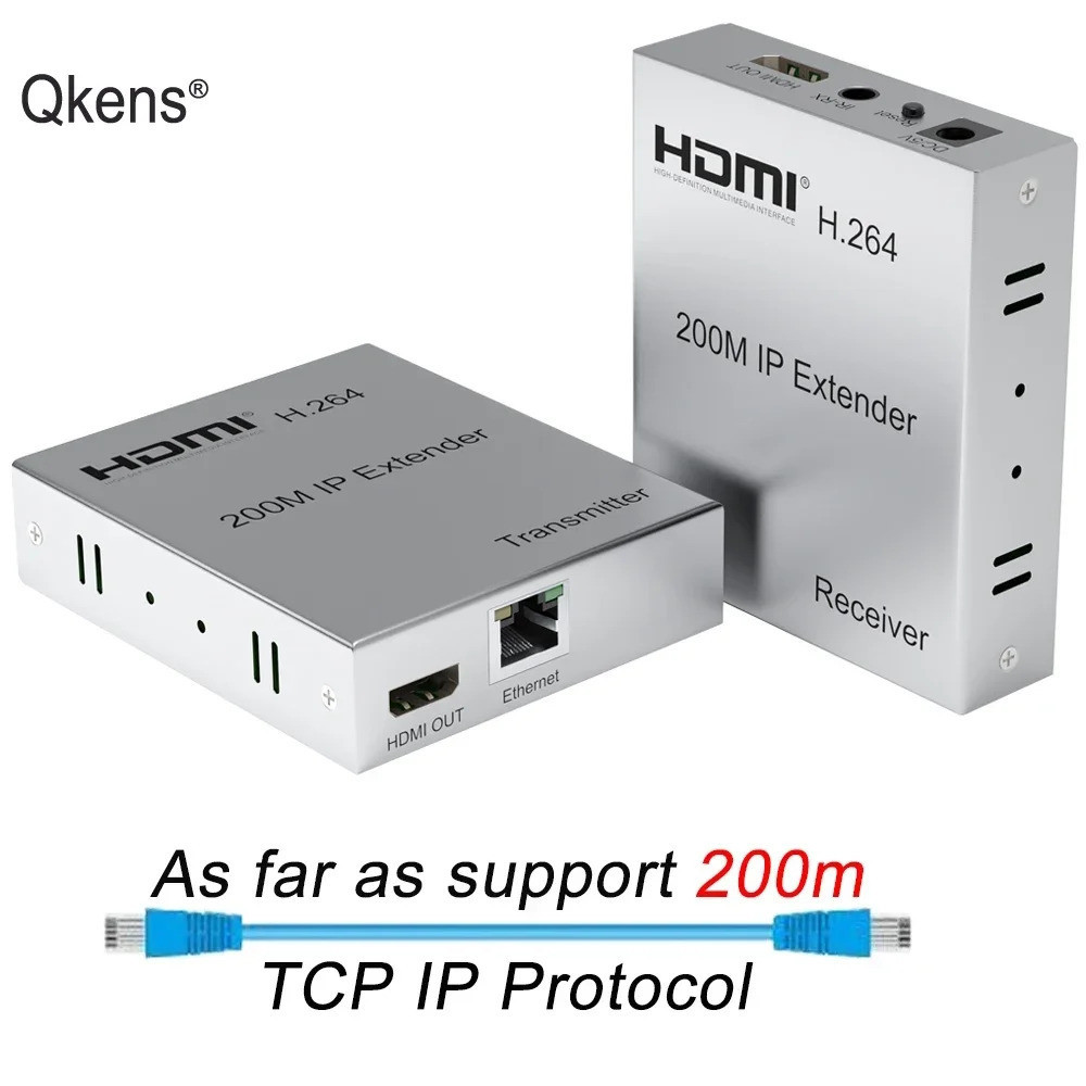 200m IP HDMI Extender Over UTP/STP CAT5e CAT6 RJ45 Ethernet Cable 1080p ...
