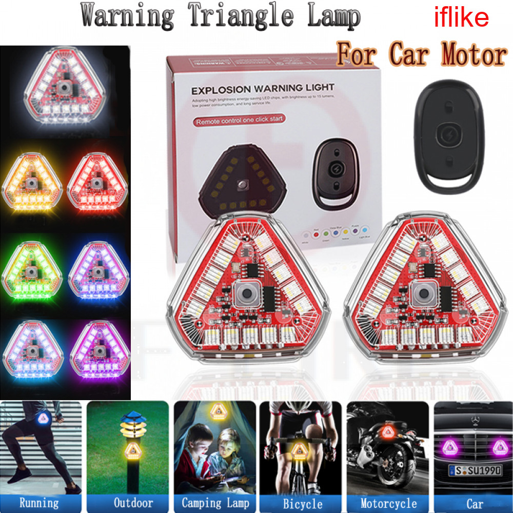 Motorcycle Bike RGB Triangle LED Strobe Light Universal LED Flash Light ...