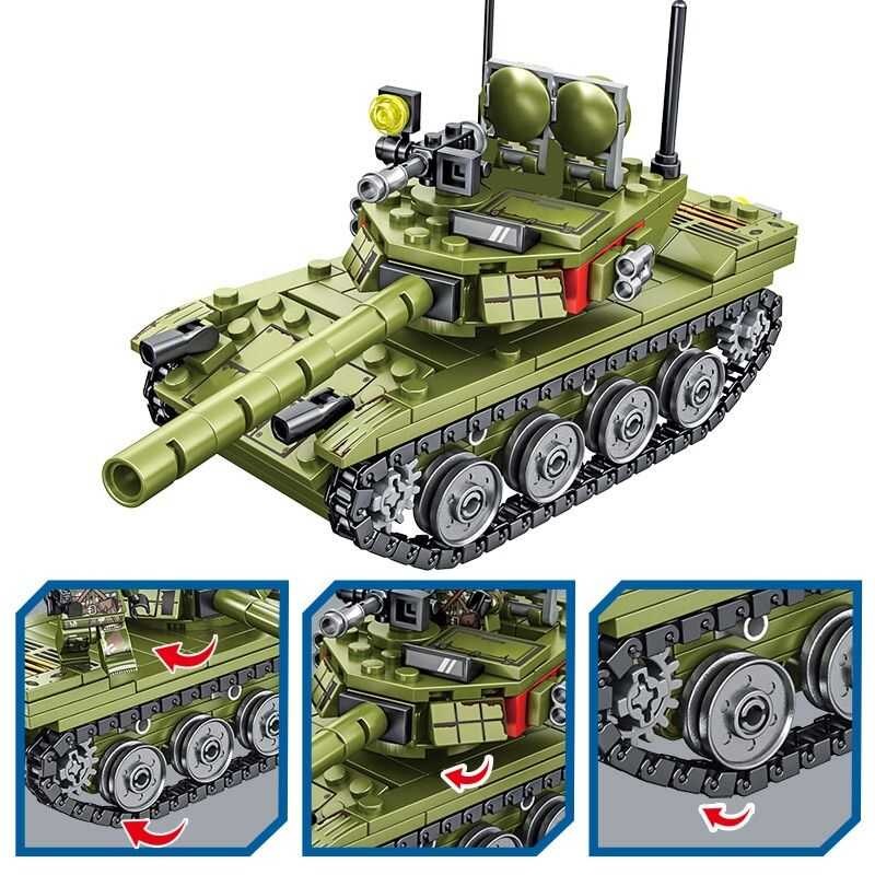 Military SEMBO Panzer Tank Model Building Blocks Ww2 Helicopter City ...