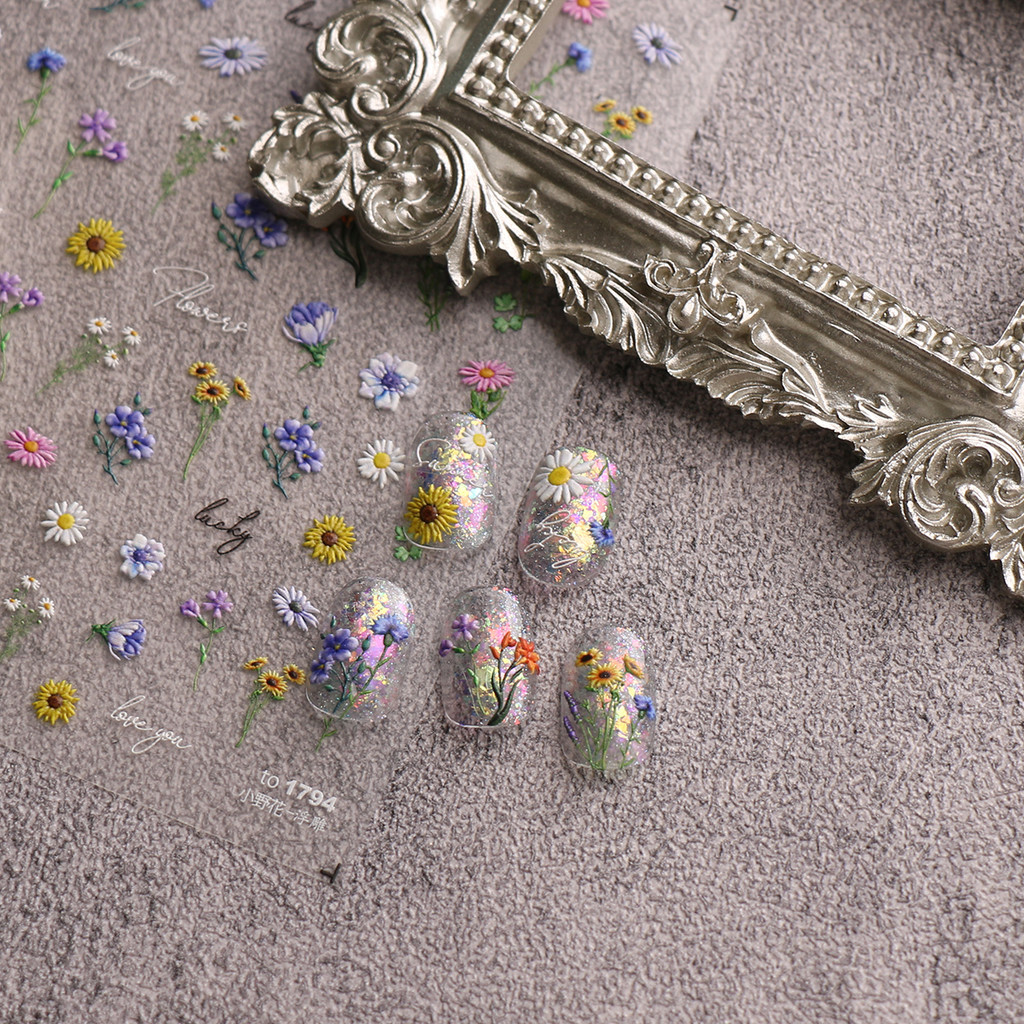 HAMA NAIL Embossed Nail Stickers Wholesale Spring and Summer Exquisite ...