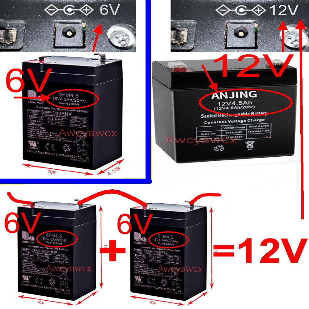 6V 12V Children Electric Car toy AC DC charger Remote Control battery original motorcycle Smart ...