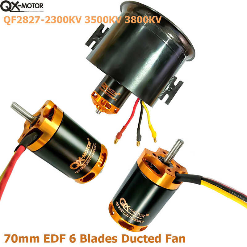 QX-Motor QF2827 70MM EDF Ducted 6 Blades Fan 2300KV 3500KV 3800KV ...