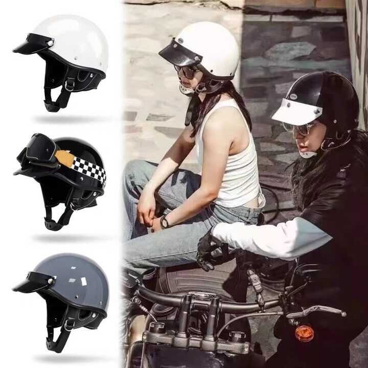 Retro makalumang helmet ng motorsiklo scooter kalahati helmet cruiser ...