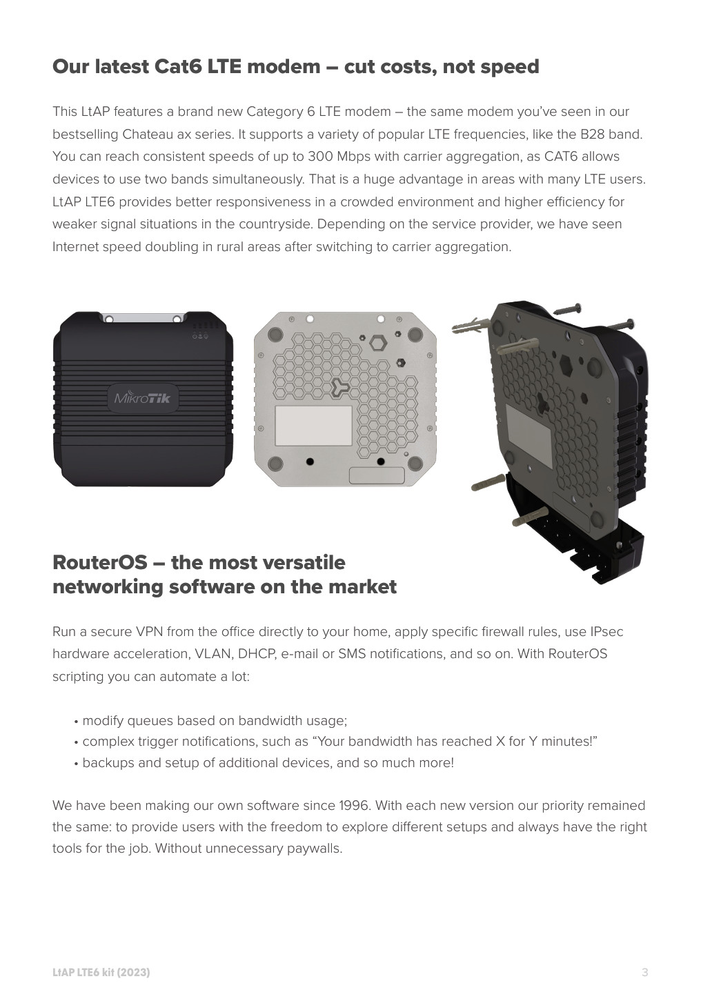 MikroTik LtAP LTE6 Kit (2023) - LTE Access Point w/ GPS, (3) Sim slots ...