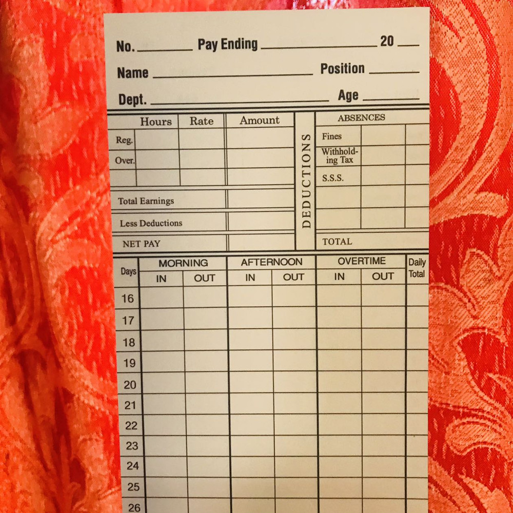 One Home Two-Sided Employee Attendance timecard 100pcs | Shopee Philippines