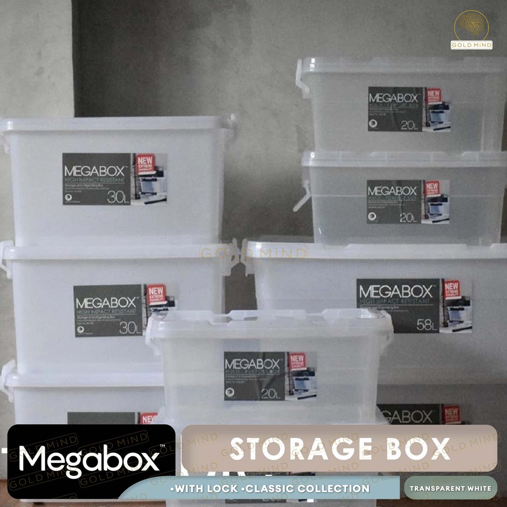 Megabox Organizer Storage Box Transparent Clear Bundle of 2 | Shopee ...