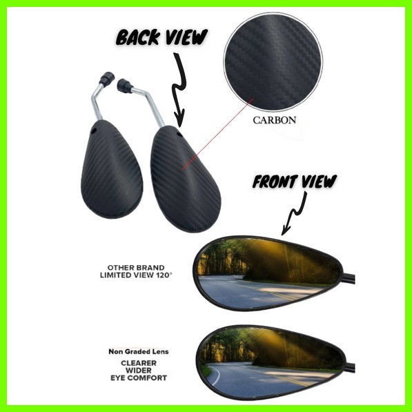 EURO MOTOR RAPIDO 110 Motorcycle CARBON SHORT STEM CHROME SIDE MIRROR ...