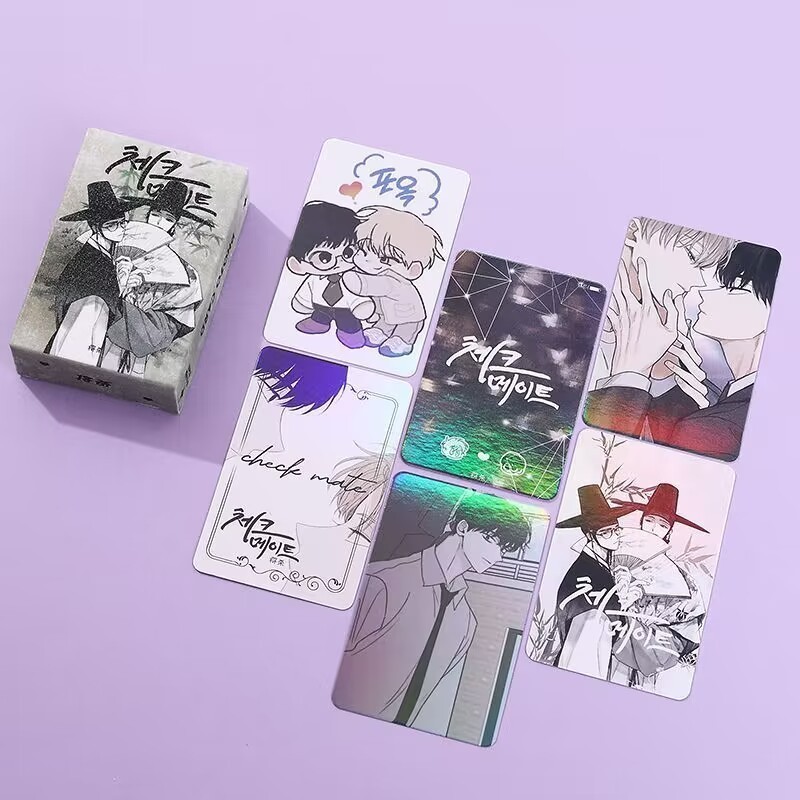 55pcs/box Korean BL Manwha Spell Jinx Flash Laser Photocard Lomo Card ...