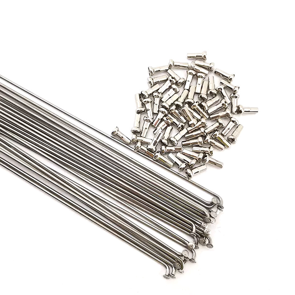 Bike Spokes 2.0 Round Spokes J-bend Straight Pull Head Bicycle Spokes ...