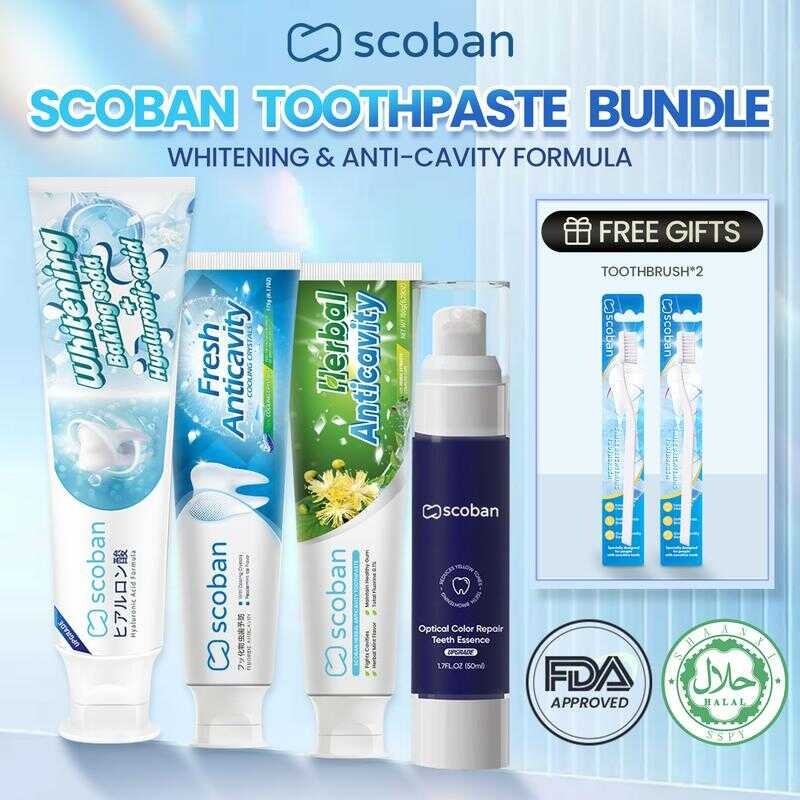 Scoban Whitening & Anti-Cavity Fresh Herbal Toothpaste With Hyaluronic ...