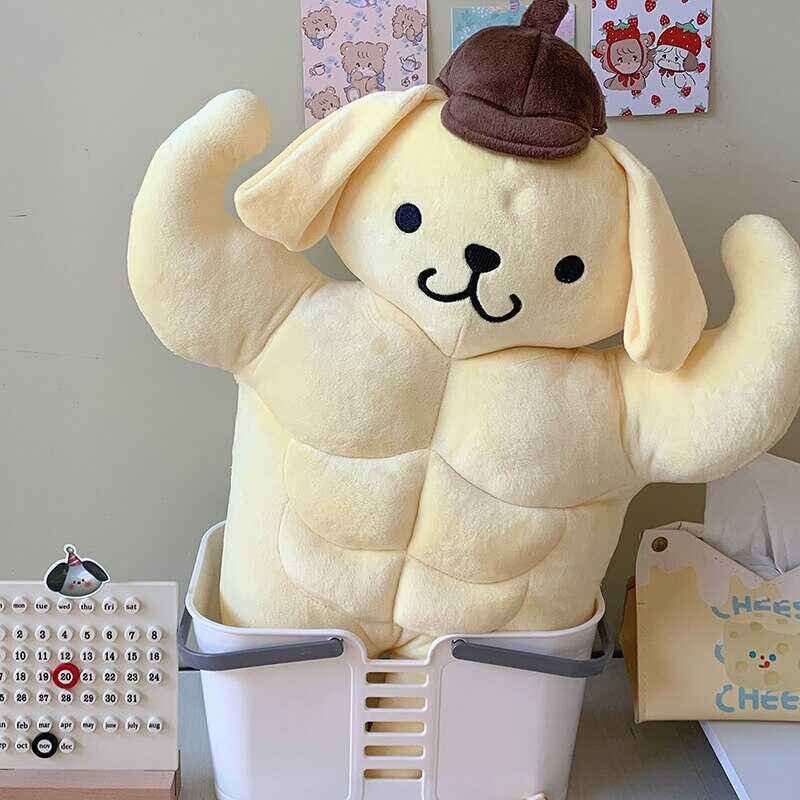 Kawaii Sanrio Cartoon Plush Toy Cute Pompompurin Plush Doll Muscle ...