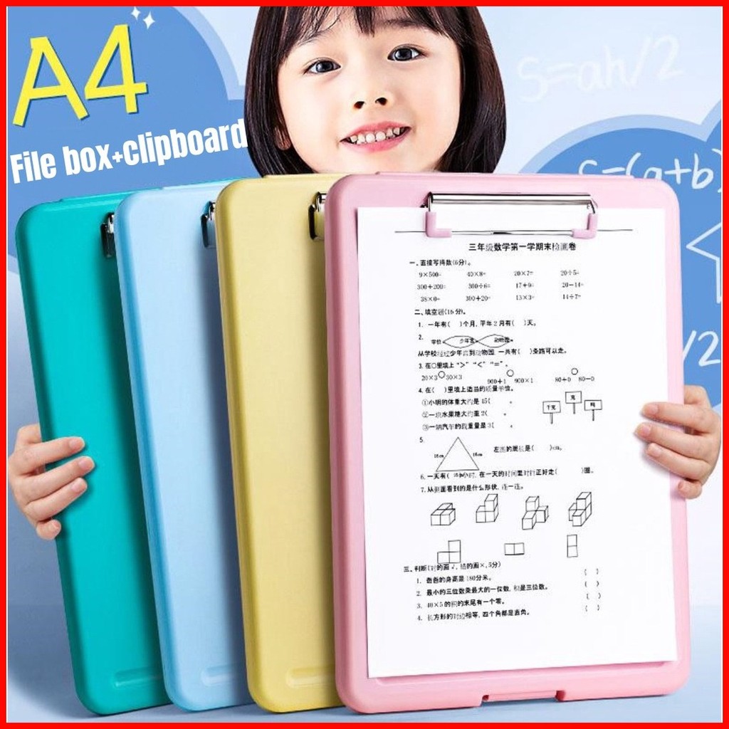 ↂ 2 IN 1 Clipboard with Storage High Capacity Storage Clipboard Folder ...