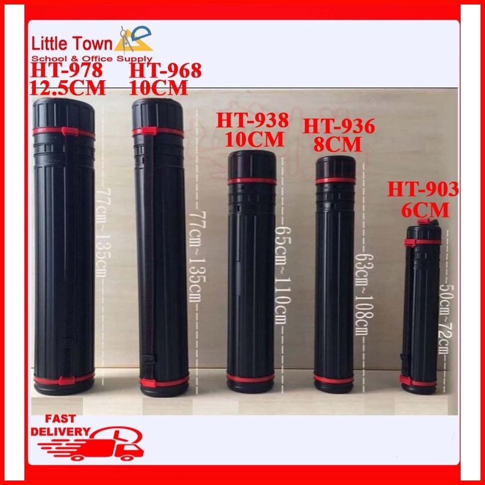 Expandable Drawing Tube for Blueprint Case Large Plastic Black Storage ...