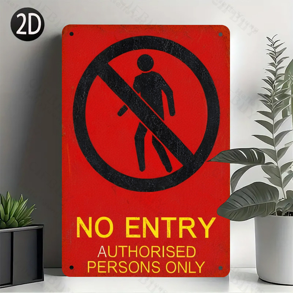 Vintage No Entry Authorized Personnel Only Sign Durable Metal Wall ...