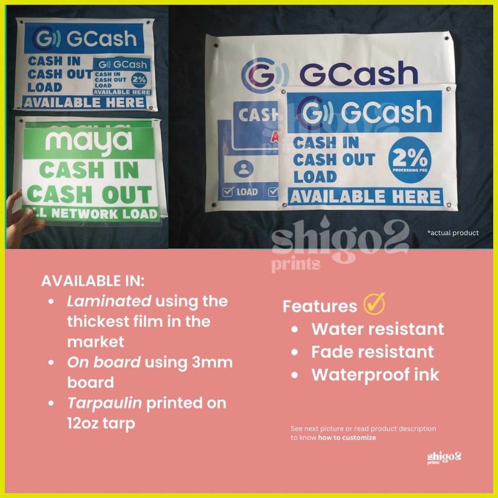 ¤ Red Gcash Maya All-In-One Bills Payment Business Tarpaulin and ...