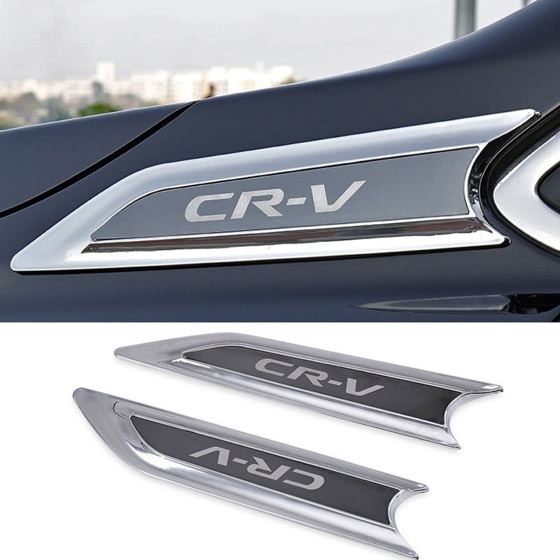 2Pcs Car Body Front Side Fender Emblem Stickers Chrome Exterior Decal ...