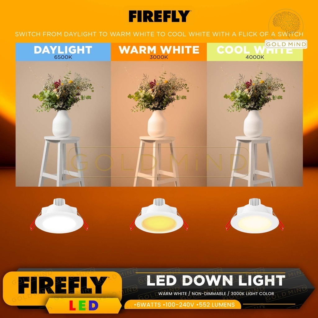Firefly LED Integrated Downlight (DAYLIGHT/ COOL WHITE / WARM WHITE ...