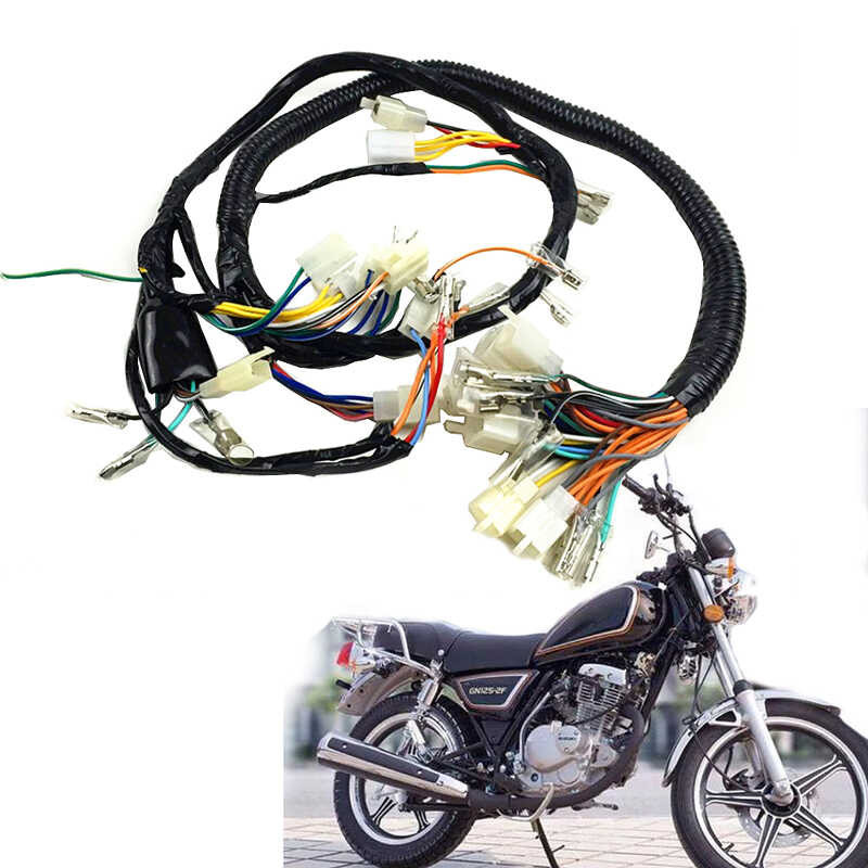 Motorcycle Electrical Wiring Harness Cable Line Para sa Suzuki Haojue ...