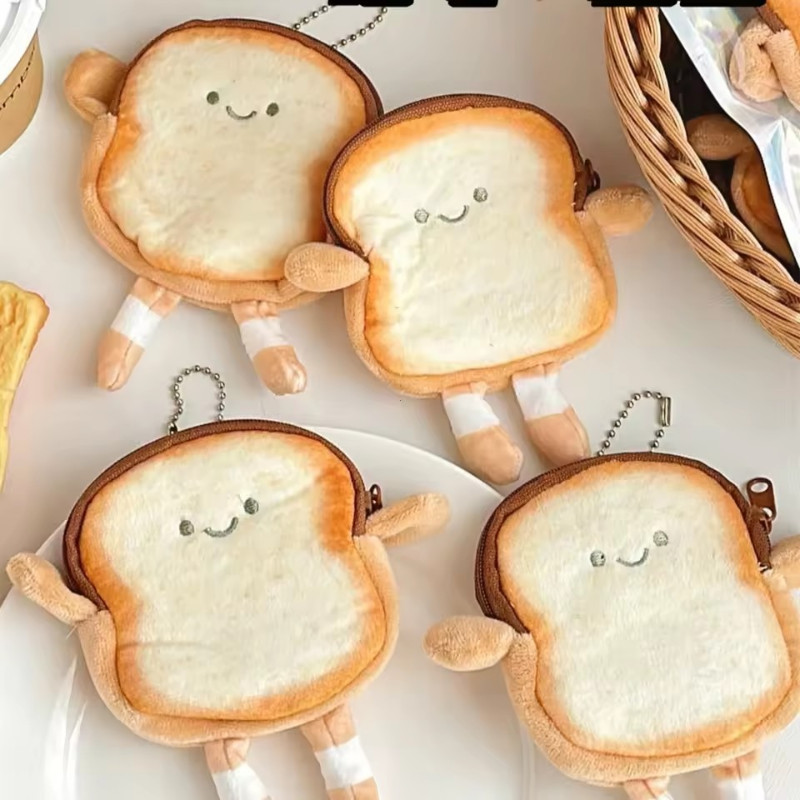 [GOOD] Cartoon Bread Toast Coin Wallet - Cute Earphone Bag Purse ...