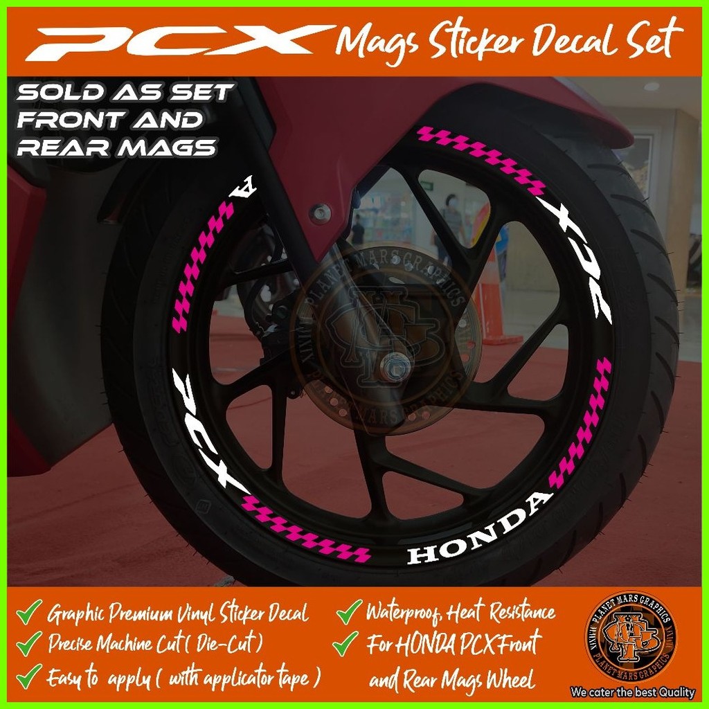 HONDA PCX 150 160 Mags Sticker Decal Set for Front and Rear Wheel ...