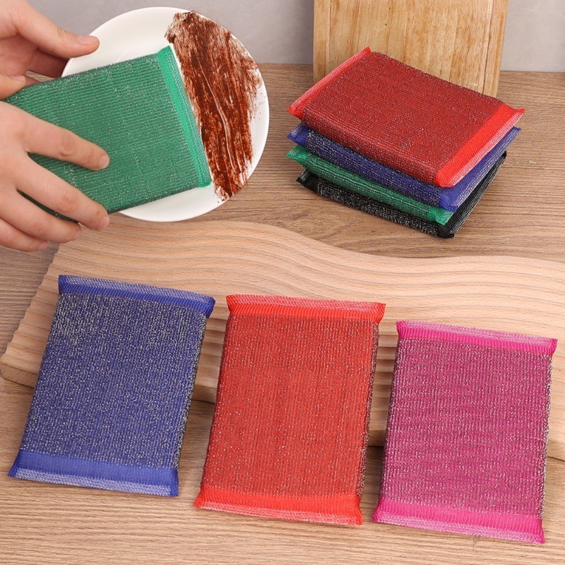 2Pcs/Set Durable Steel Wire Stain Removal Cleaning Sponges Kitchen ...
