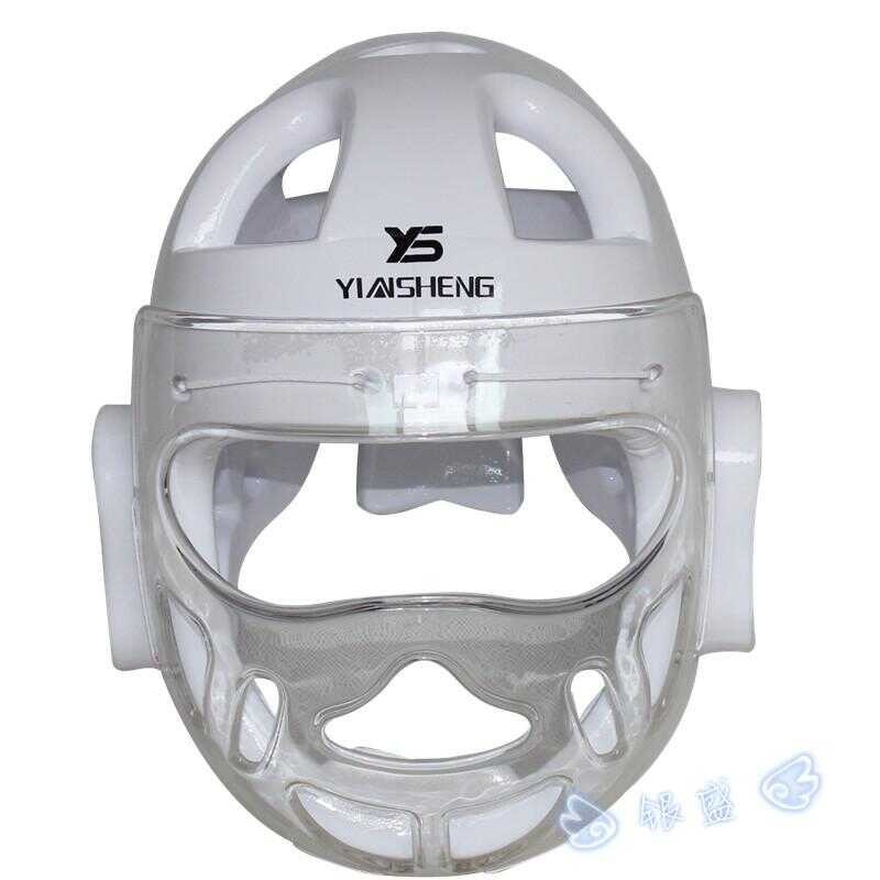 New 7 Karate Helmets White Safety Helmet Fiess Kick Boxing Taekwondo ...