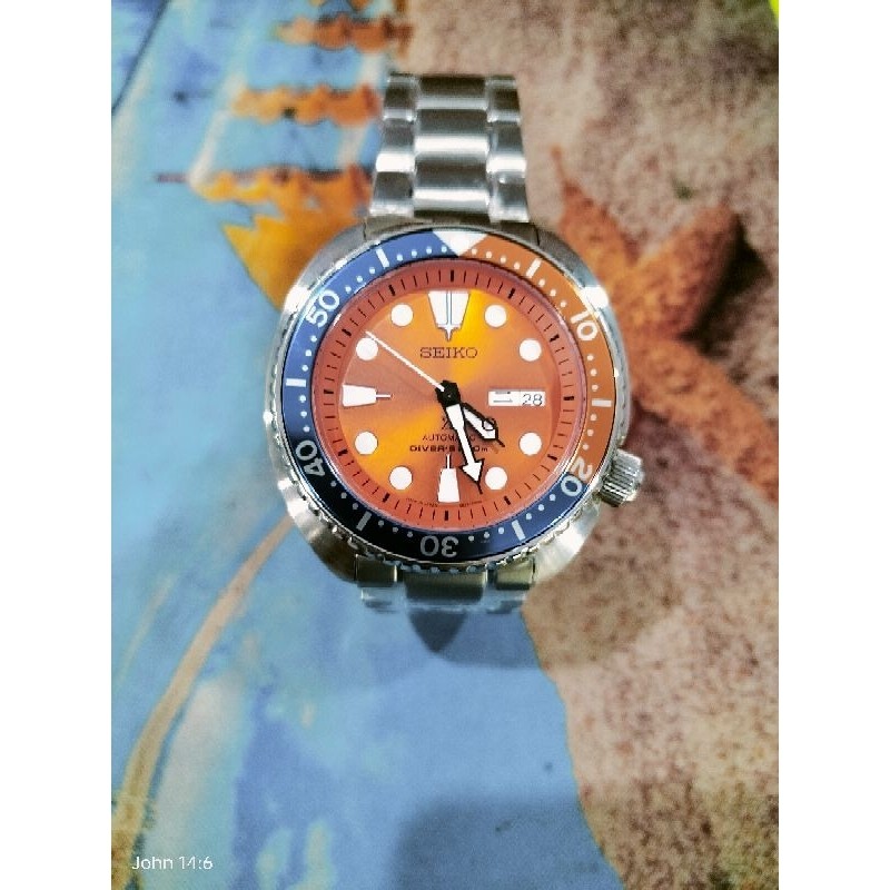 Seiko turtle orange dial fully automatic watch ( 100% made in japan ...