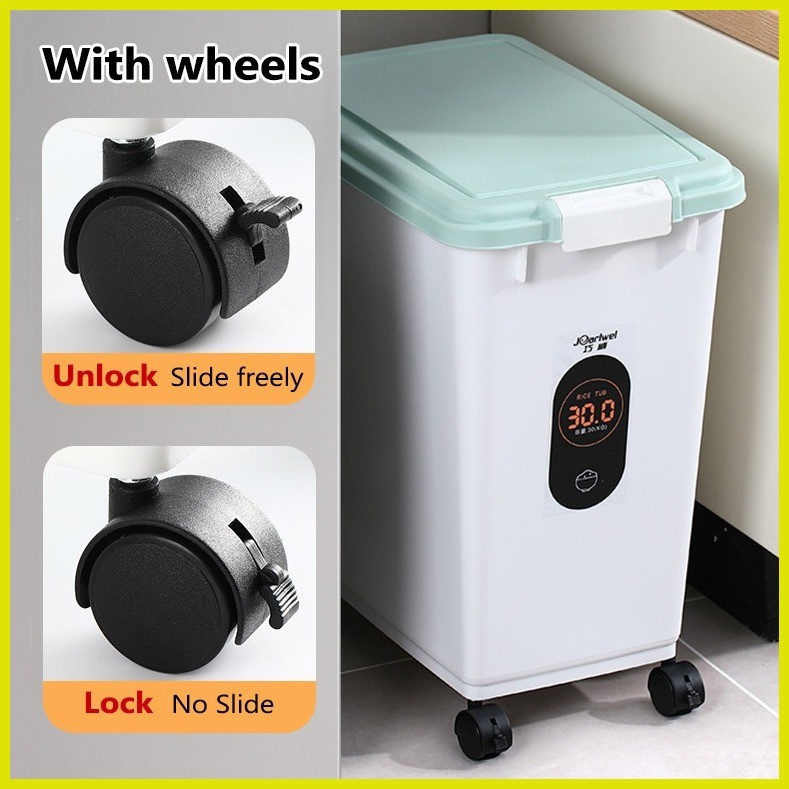 ♀ Rice Dispenser 25 kg Cereal Rice Storage Airtight Food Container ...