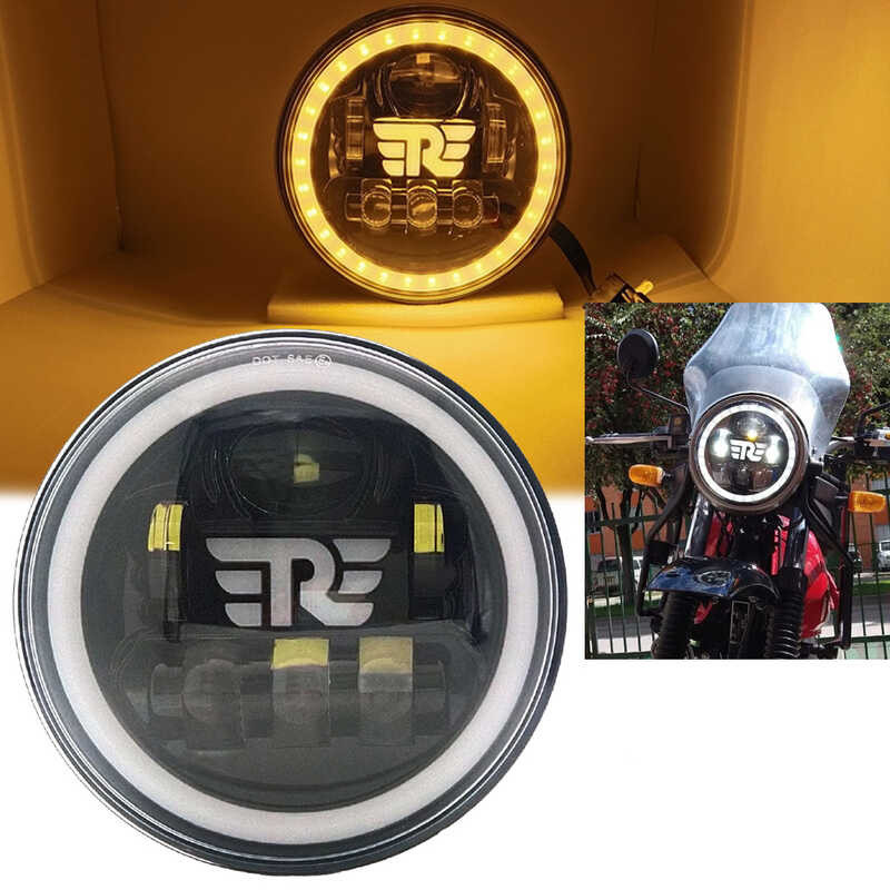 7 pulgada ng Motorcycle Headlight LED Lights Halo DRL Lamp Para sa ...