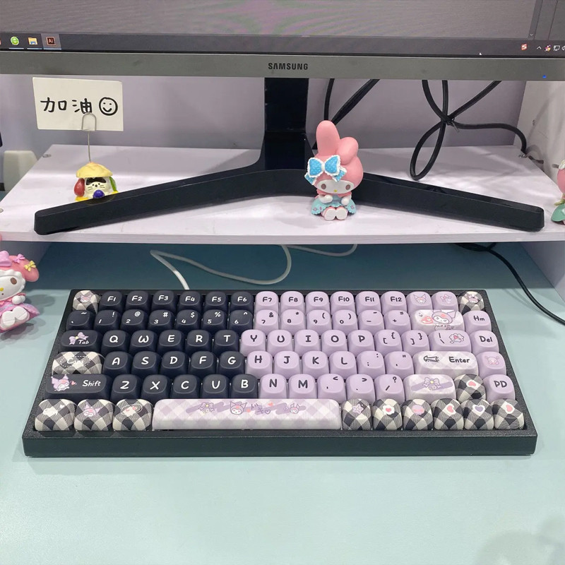 Sanrio Kuromi 112 Keycaps MCA Profile PBT Dye Sublimation Craft Cross ...