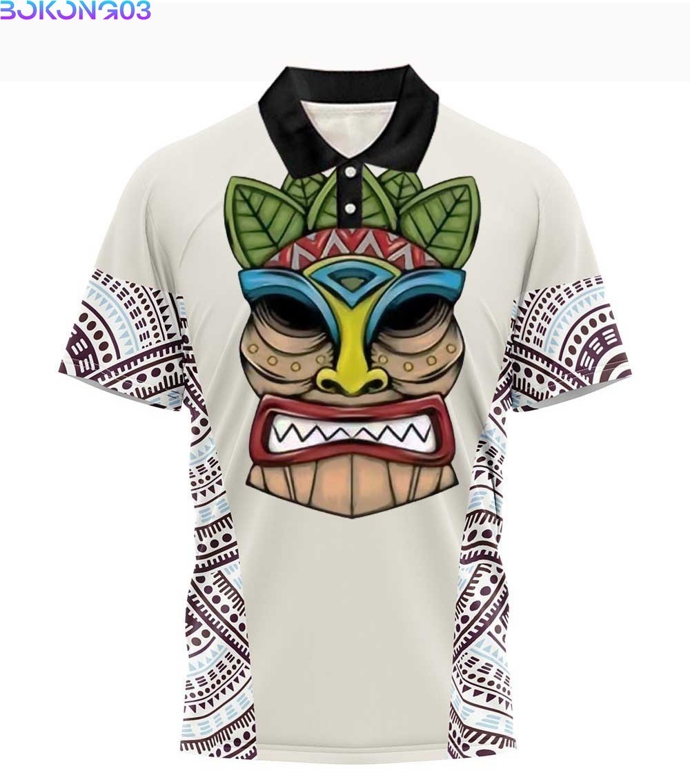 (Bokong03) MODERN ETHNIC DESIGN FULL SUBLIMATION POLO （African Tribal T ...