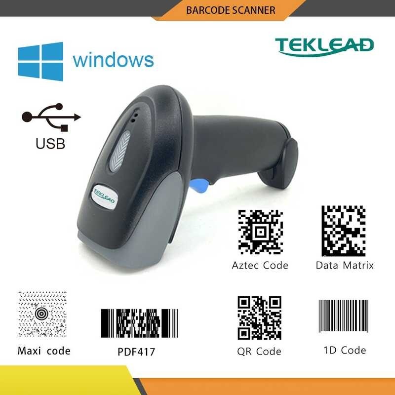 Handheld QR code 2D Wired Barcode Scanner Teklead 1D PDF417 Barcode ...