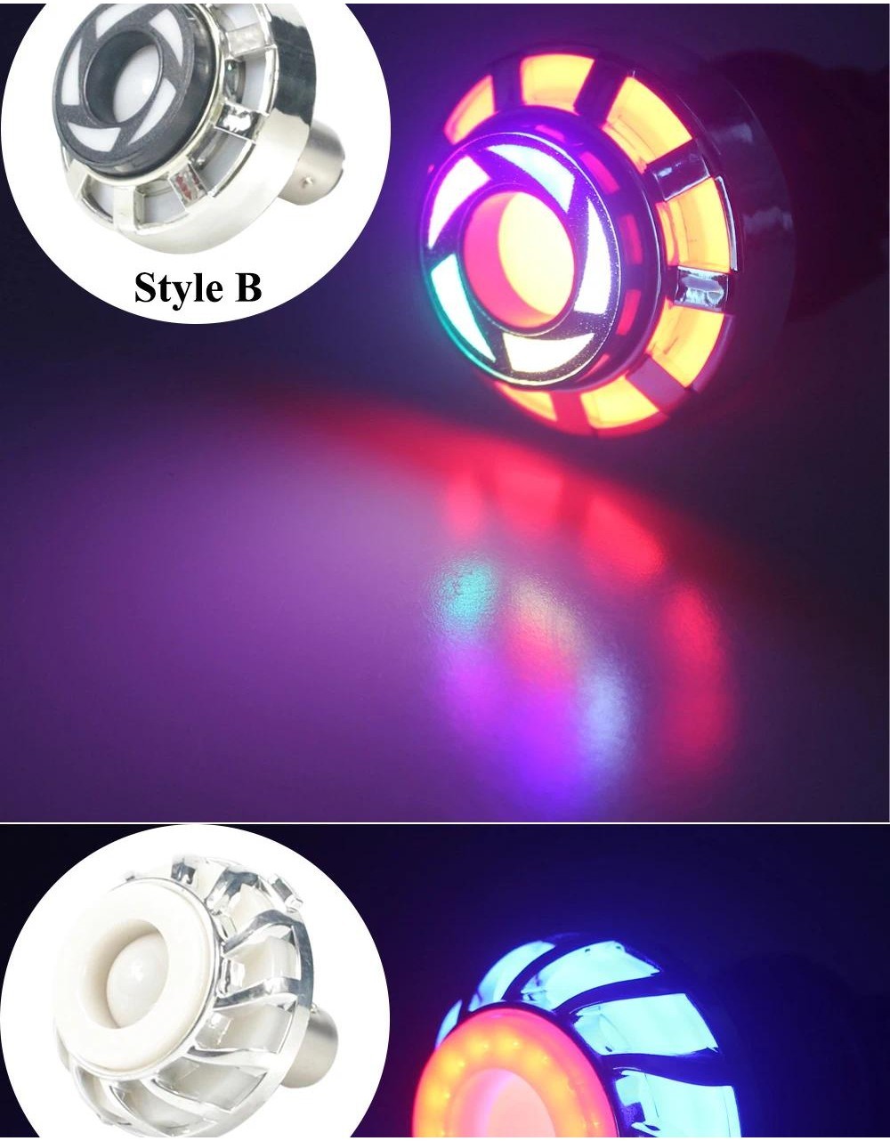 Motorcycle Warning Lamp Angel Eye Motorcycle Headlight 1157 Brake Tail ...