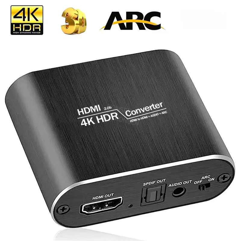 4K HDMI Audio Extractor with ARC Return Switch HDMI to Optical Toslink ...