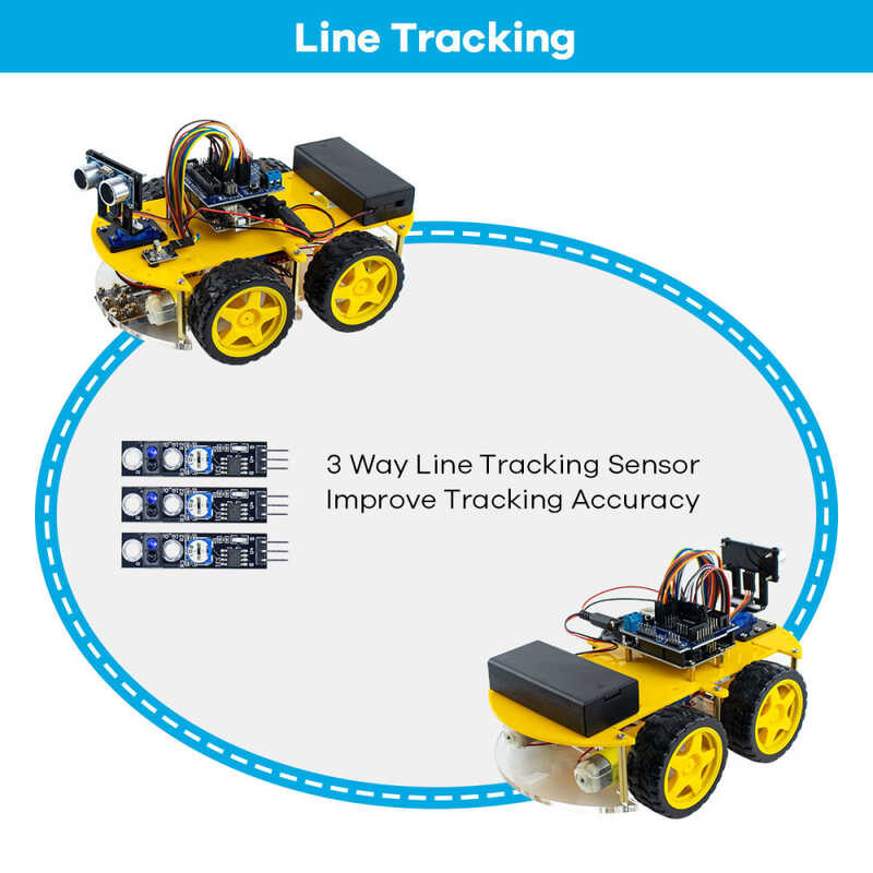 LAFVIN Robot Car Kit For Arduino UNO R3 Programming Project 4Wd Robotic ...