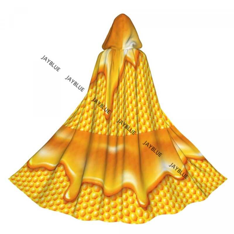 LY Hooded Cloak Uni Cloak With Hood Honey Drip g Bee Honeycombs Cloak ...