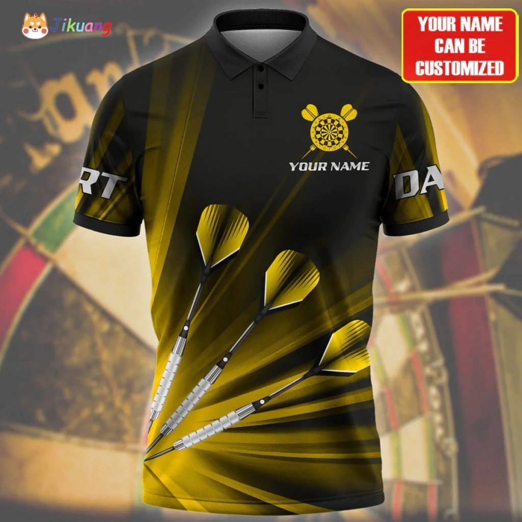 Customized Name Darts 3D Printing Summer Polo T-Shirt Unisex Short ...